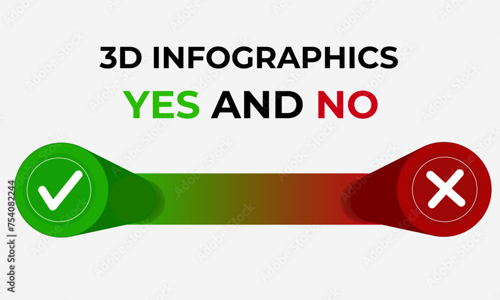 Vecteur Stock 3D infographics yes or no. Volumetric infographics for a ...