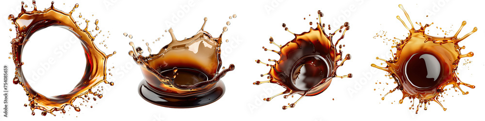 Round-shaped soy sauce splash Hyperrealistic Highly Detailed Isolated ...