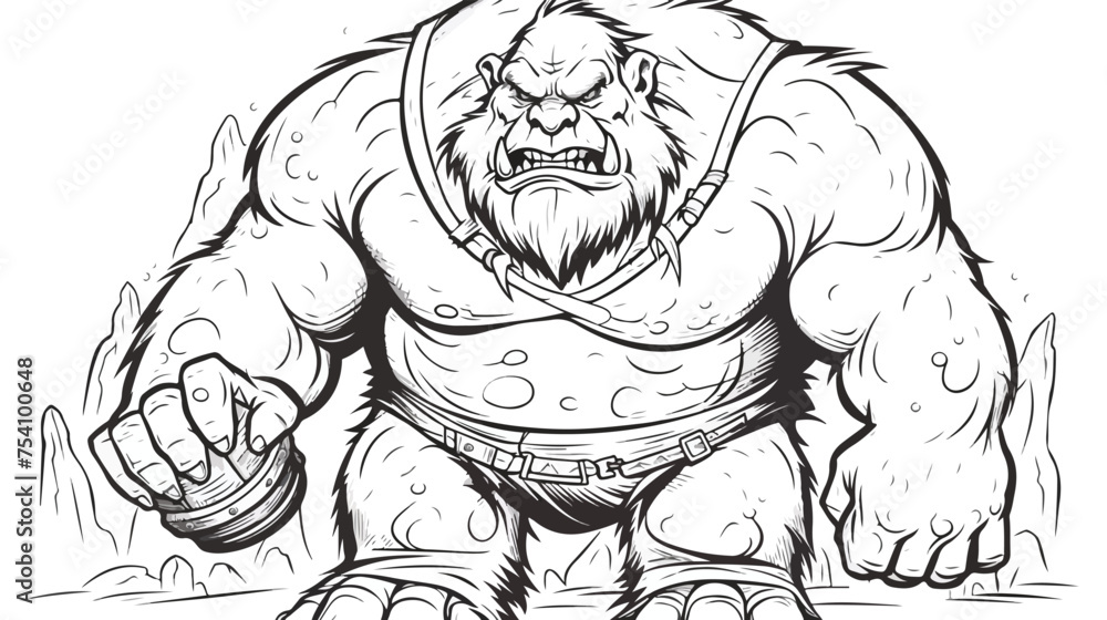 Giant ogre doodle freehand draw cartoon vector illustration. Stock ...