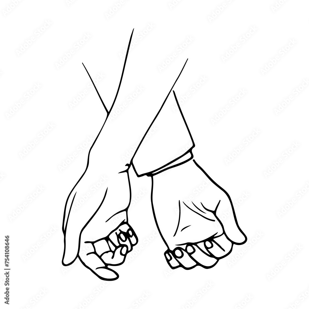 women's and men's arms are crossed, lowered down, only the forearms and ...