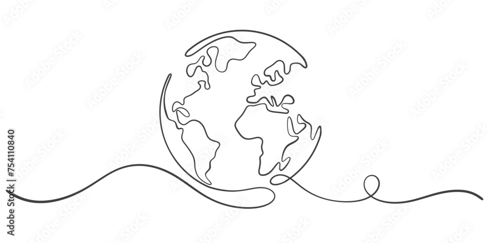 Earth day line art illustration, environment day line art vector ...