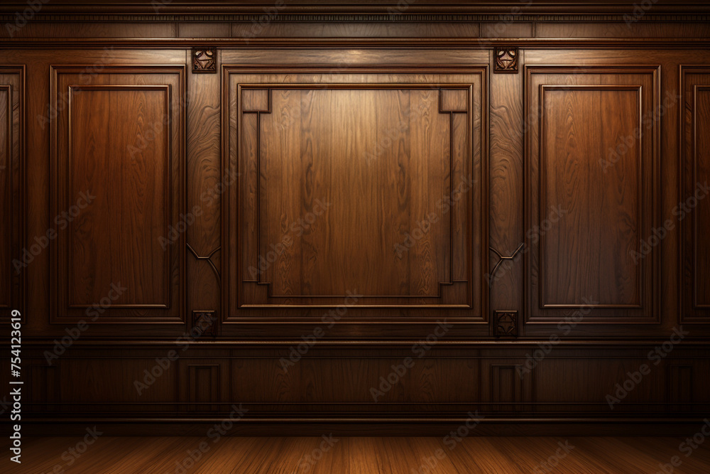 Luxury wood paneling background or texture. highly crafted classic ...