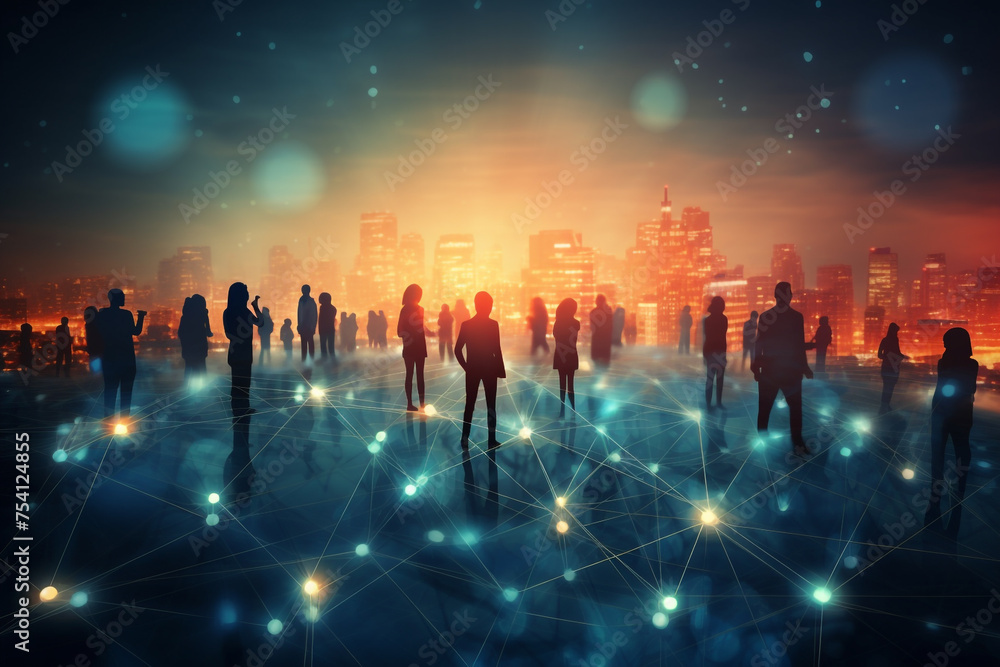 Female network, people network across the world, People connected by ...