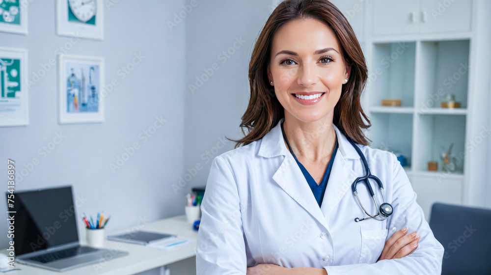 female doctor. contemporary healthcare setting, a skilled doctor ...