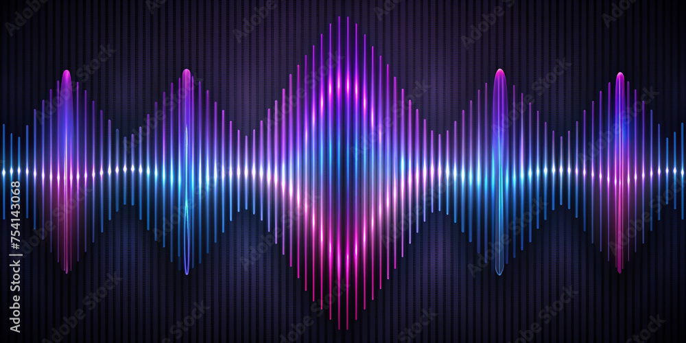 Abstract sound wave stripe lines colourful gradient blue purple ...