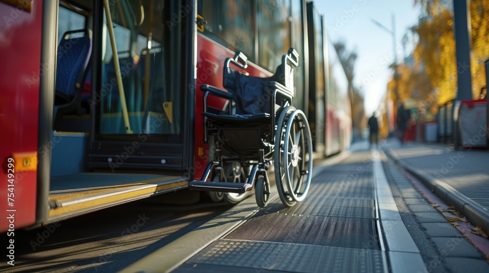 Accessible Public Transportation A public bus equipped with ...