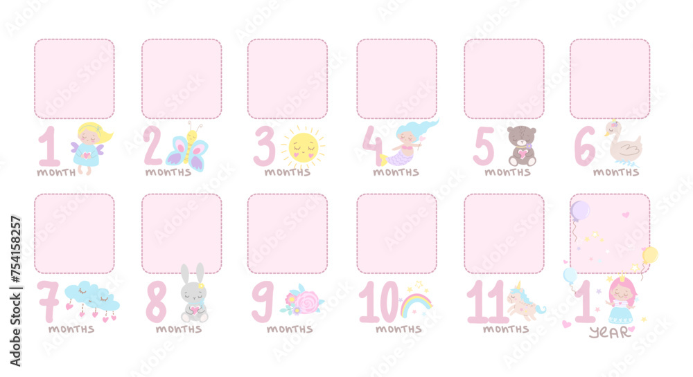 Baby monthly photo frames. Baby milestone blanket with frame. Milestone ...