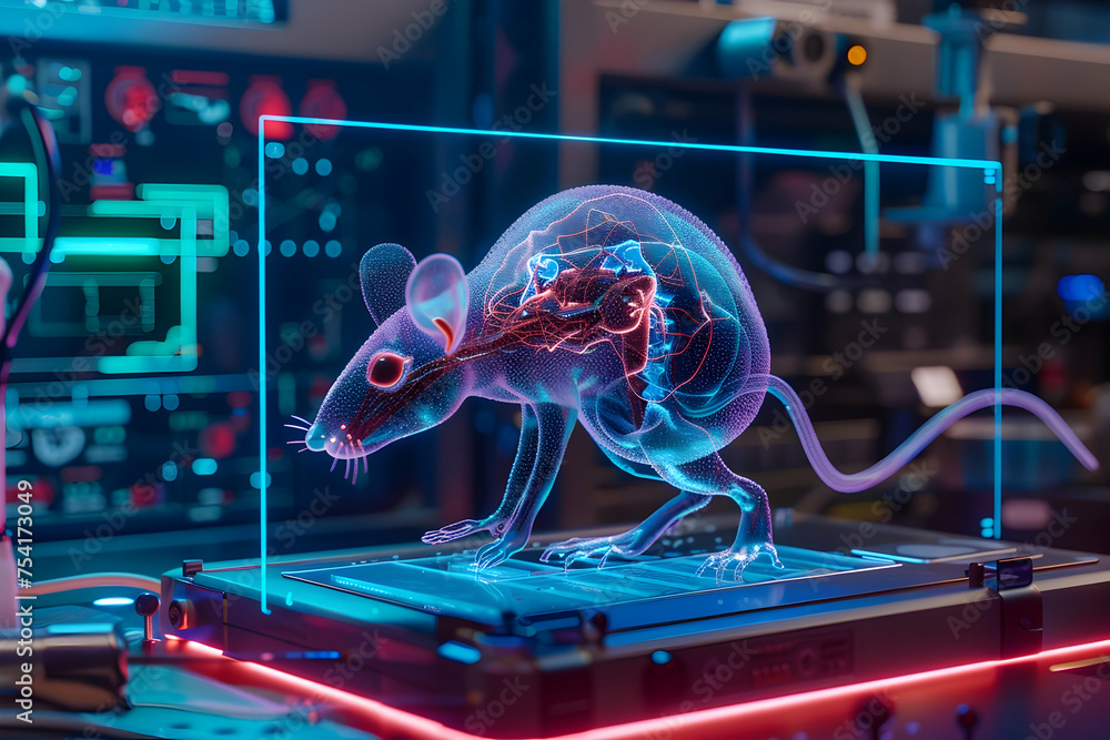 Illustration of a digital rendering of an MRI scan image showing the ...