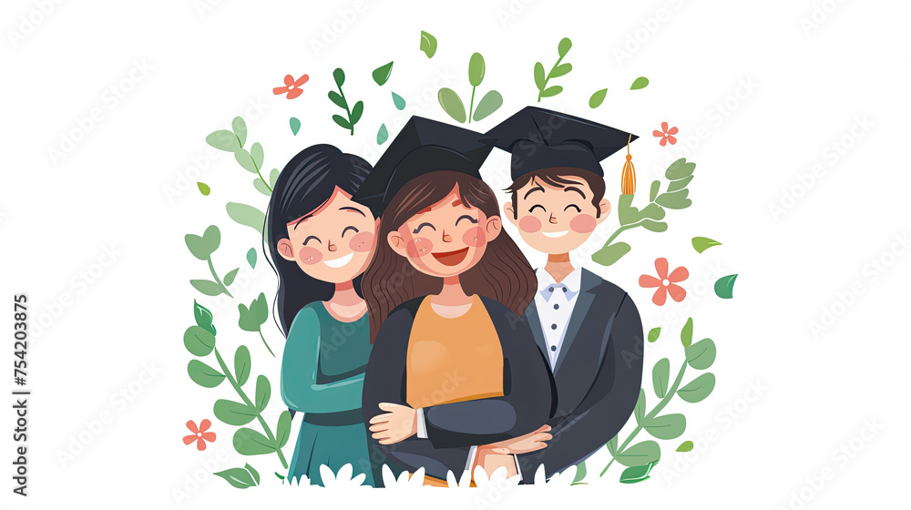 Parents and graduated daughter concept. happy fathers day, happy ...