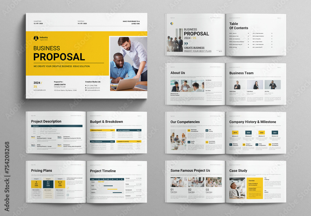 Modelo de Business Proposal Template Landscape do Stock | Adobe Stock