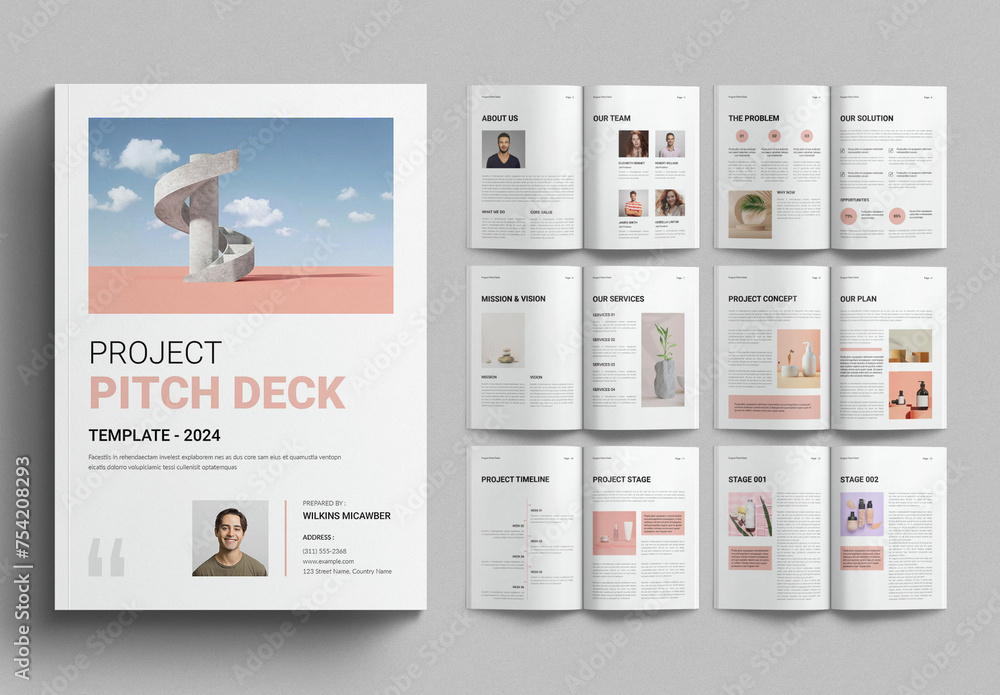 Project Pitch Deck Template Stock Template | Adobe Stock