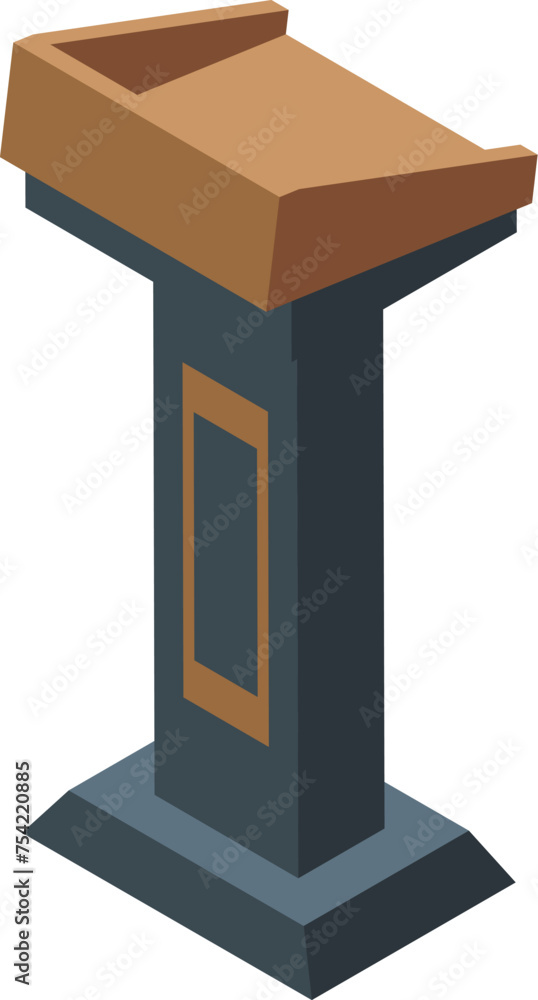 Election campaign tribune icon isometric vector. Podium pulpit place ...