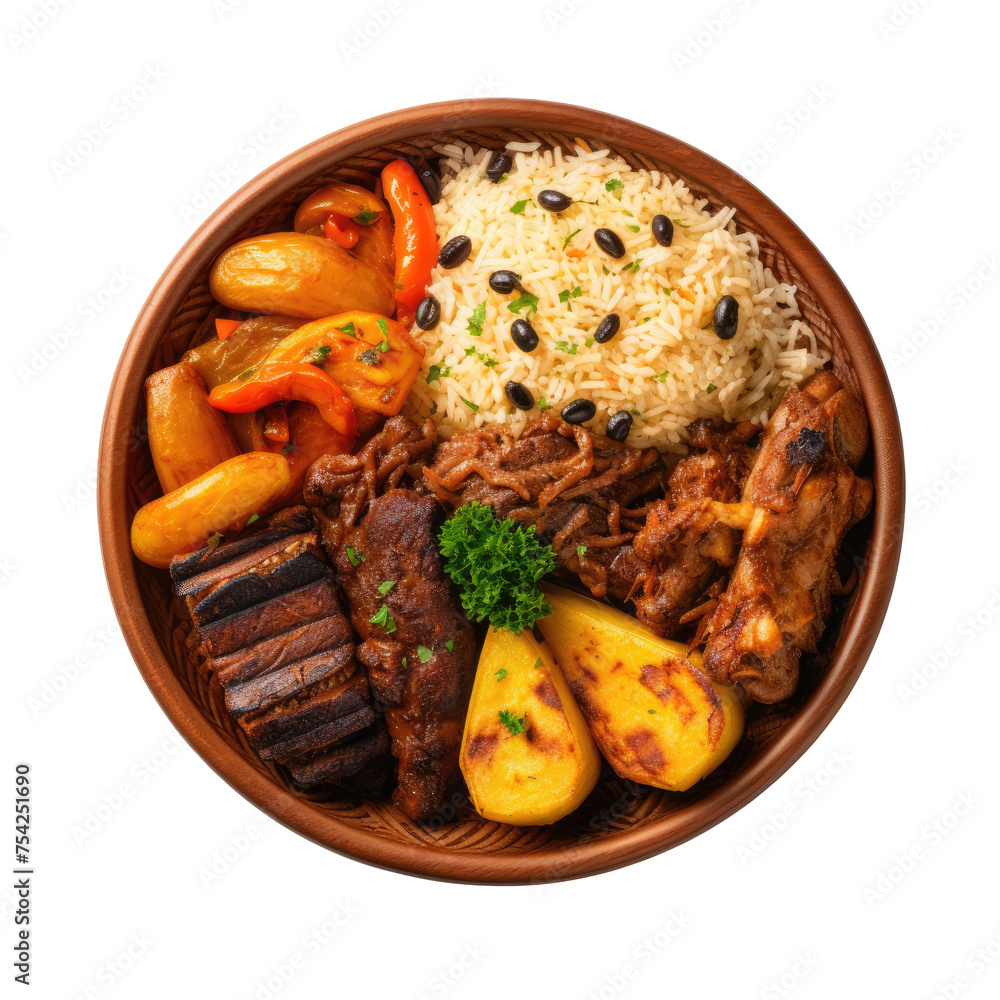 West african food concept. Traditional Wset African dishes assortment ...