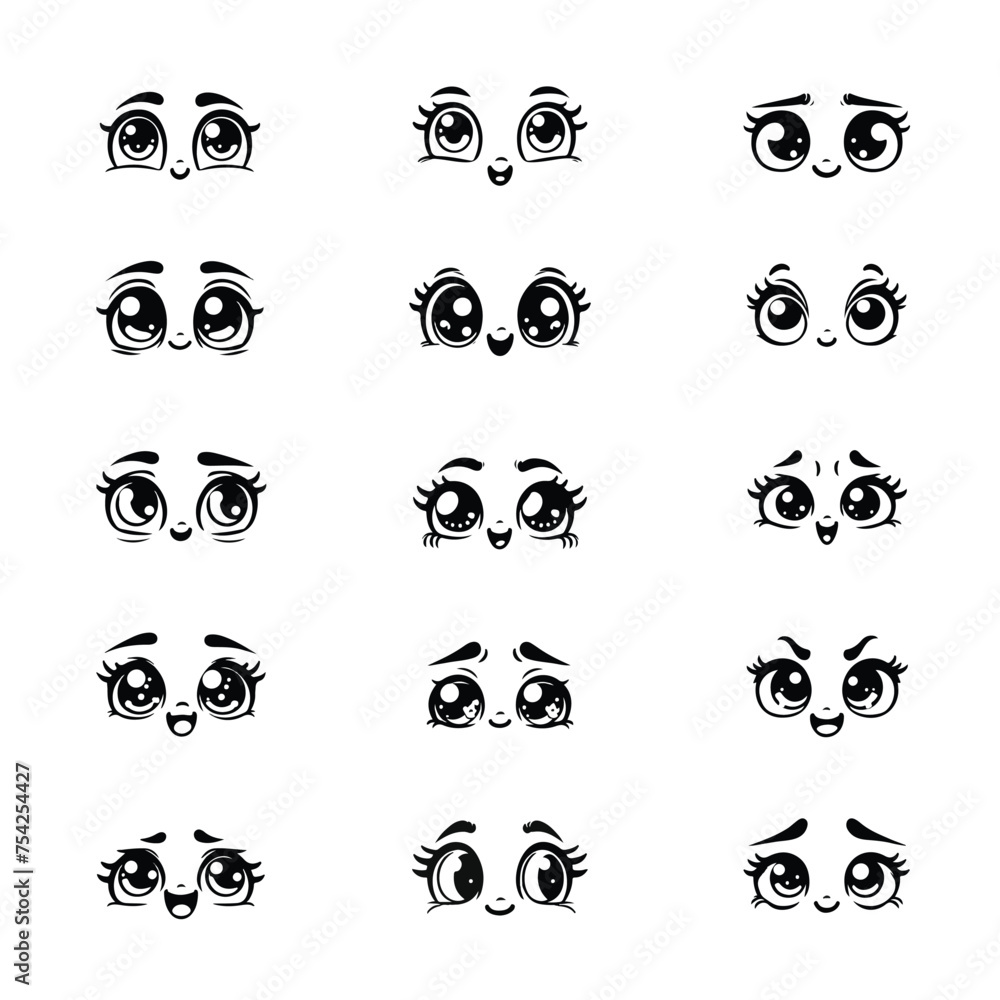 collection of cartoon eyes, vector set of beautiful cartoon eyes,eps10 ...