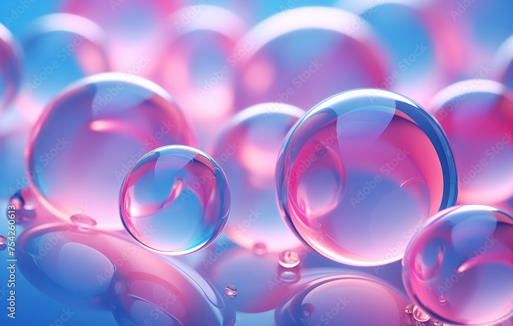 background with pink and blue bubbles, polished metamorphosis, bold ...