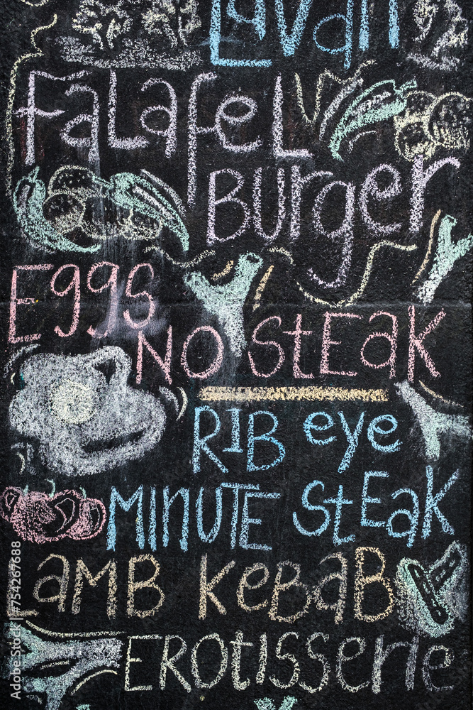 Hand Written Food Menu Outside A Restaurant In Wardour Street Soho ...