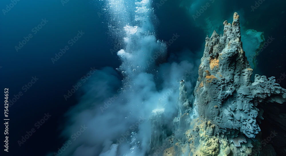 deep sea hydrothermal vents, capturing the otherworldly landscapes and ...