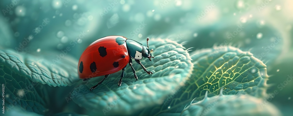 Exploring the Intricate Microcosm of a Leaf: A Ladybug's Perspective ...