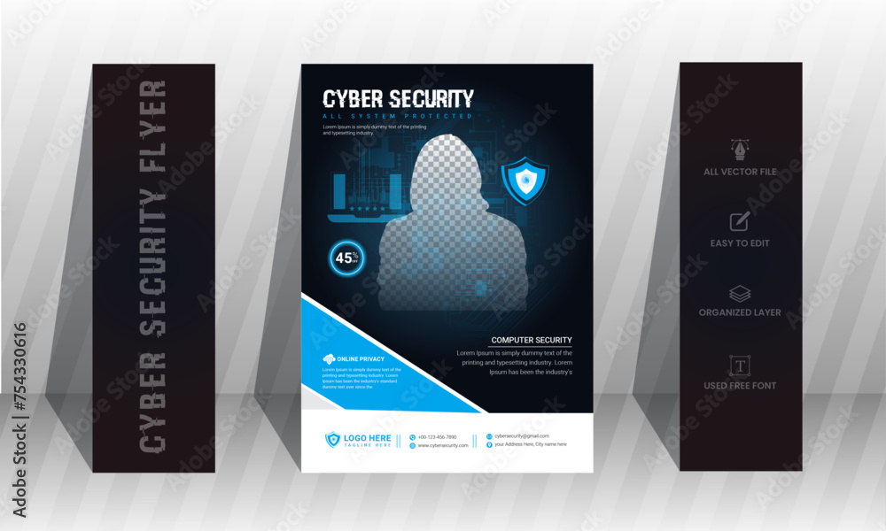 Cyber security mordent flyer template 4. Cybersecurity threats ...