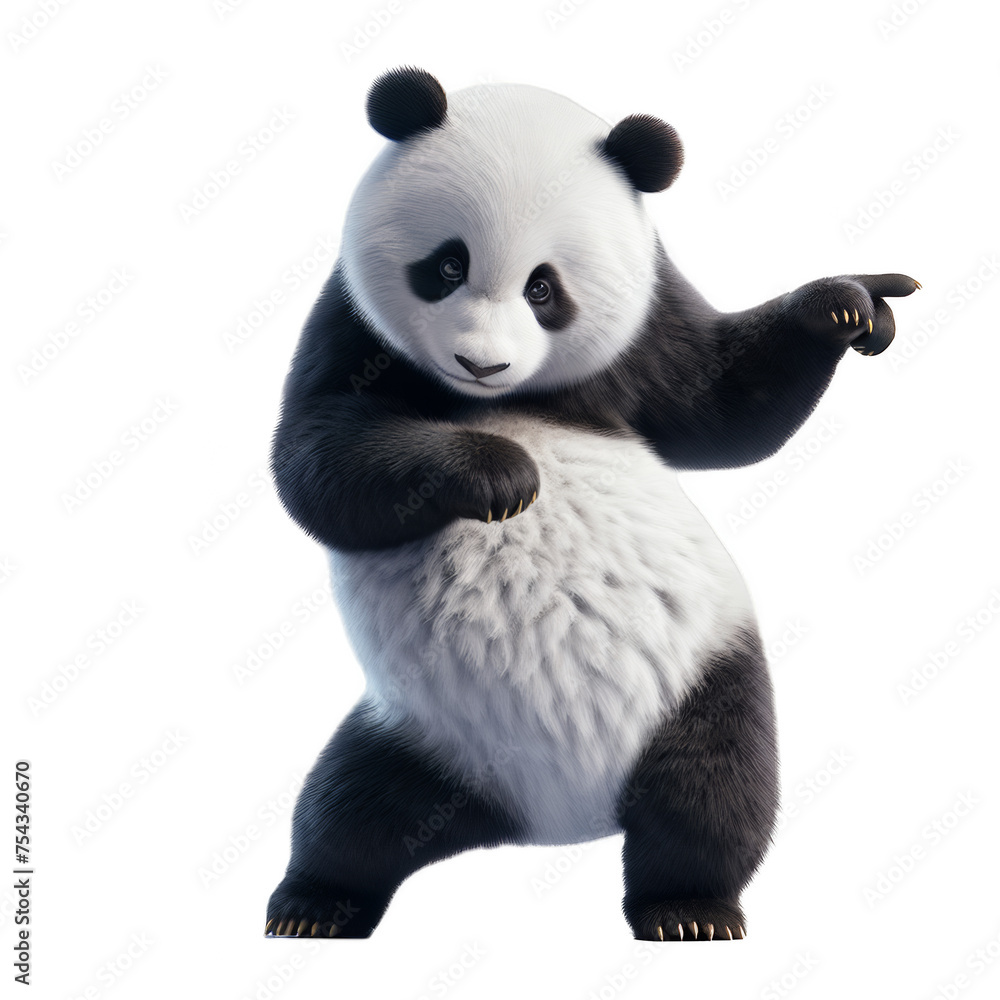 Dancing panda character design. Transparent background. Isolated ...