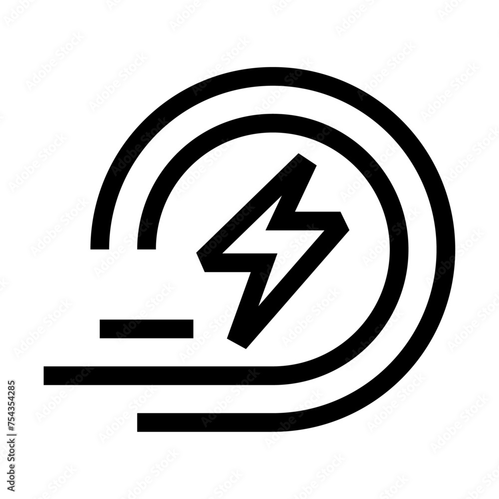Icono de carga rápida. Velocidad de carga, eficiencia energética ...