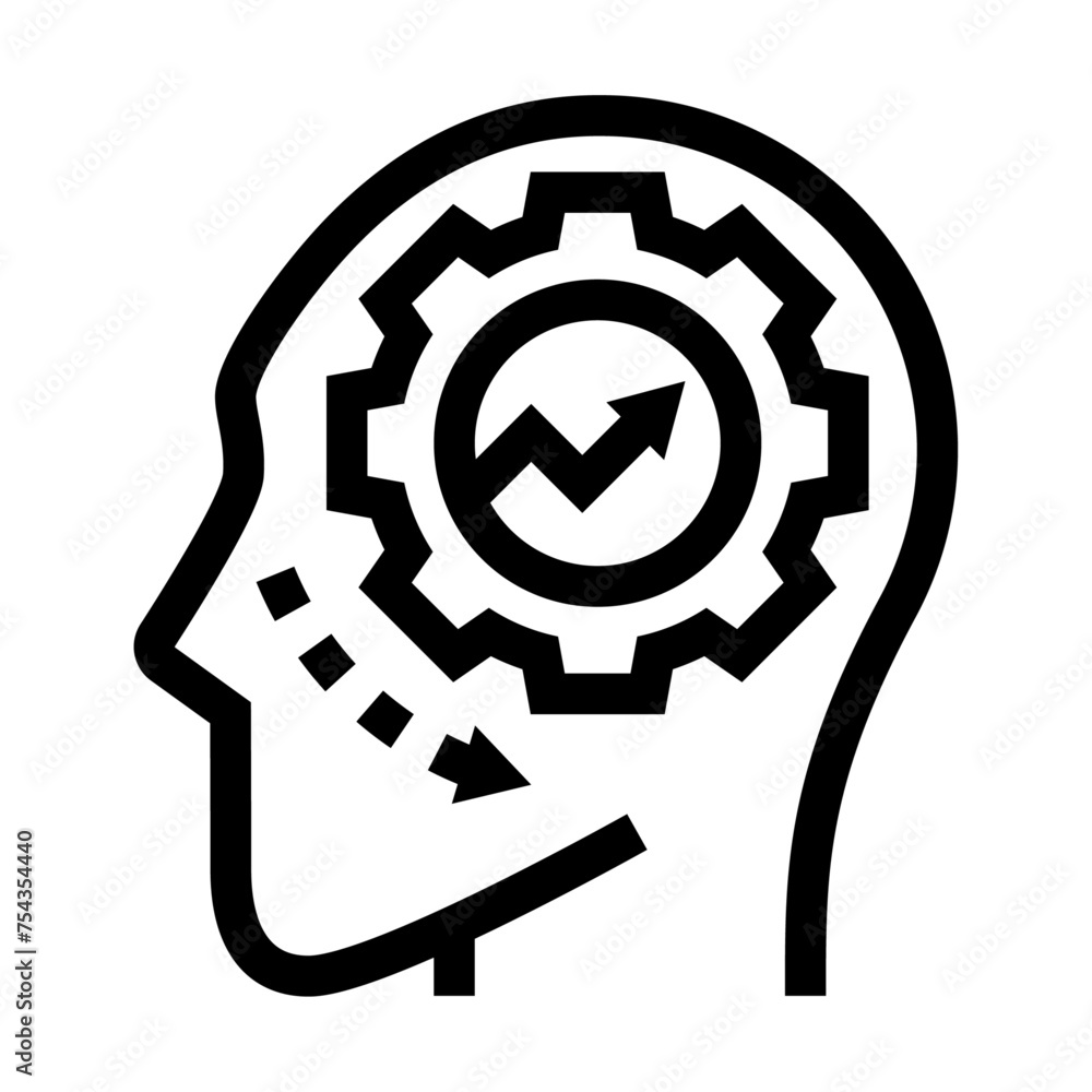 Icono de potencial. Desarrollo personal, crecimiento mental, avance ...