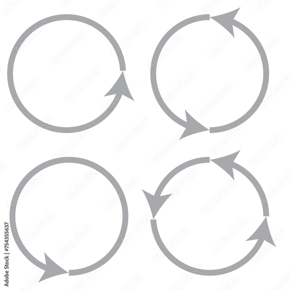 Round arrows set isolated. Rotate arrow and spinning loading symbol ...