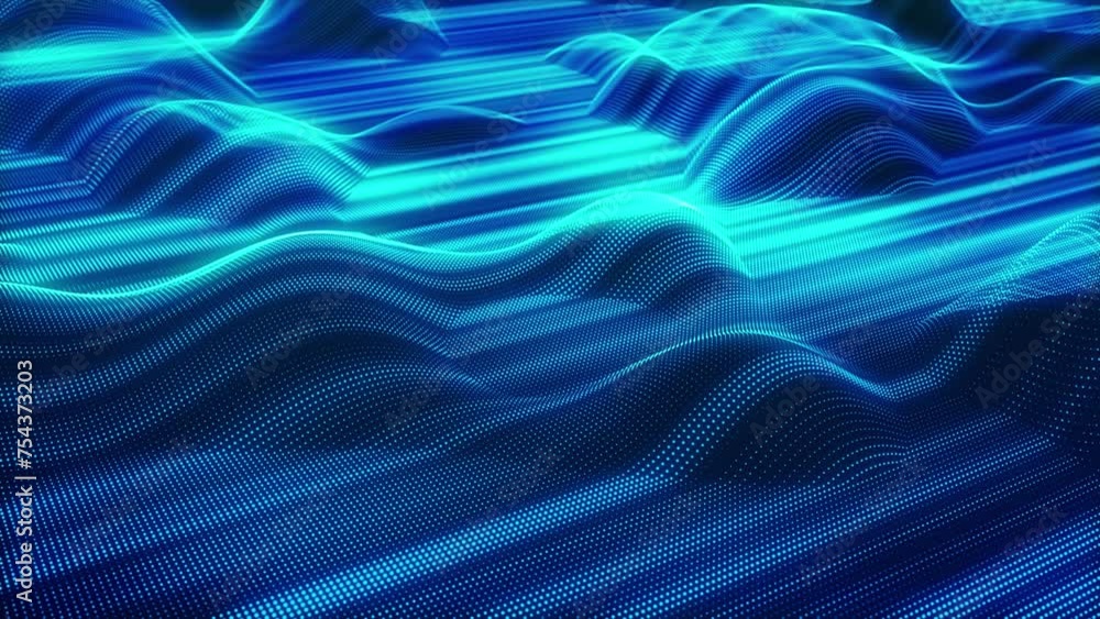 Gradient. Stunning surface composed of neon glow particles that form ...