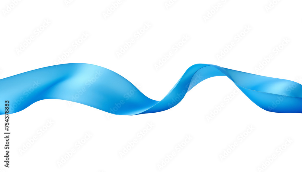 abstract blue ribbon wave isolated on transparent background cutout ...