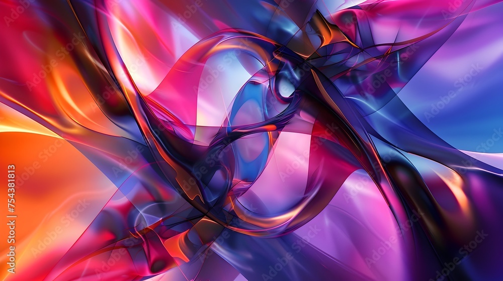 Abstract Digital Art with Vibrant Colors and Fluid Forms, To provide a ...