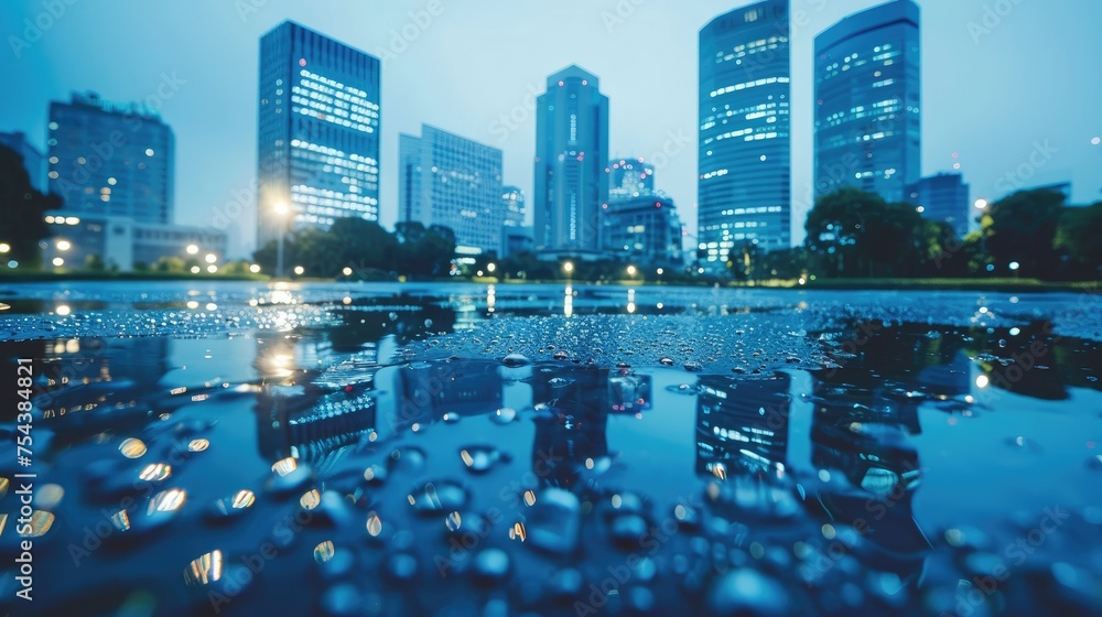 Smart city water management system with purification and recycling ...