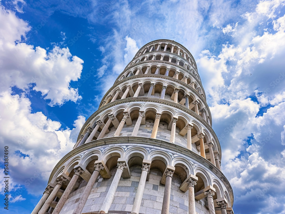 Iconic Italian landmark, Tower of Pisa, standing tall with its ...