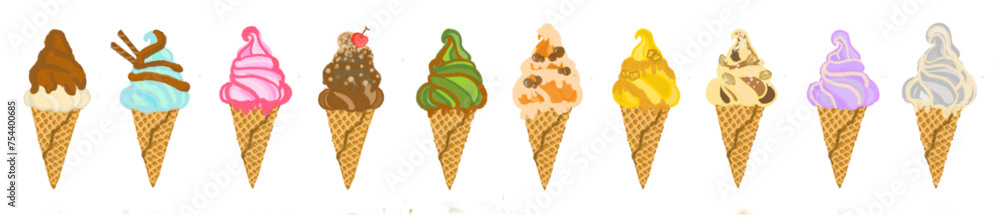 cartoon soft serve ice cream Stock Vector | Adobe Stock
