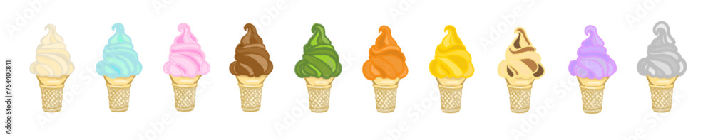 cartoon soft serve ice cream Stock Vector | Adobe Stock