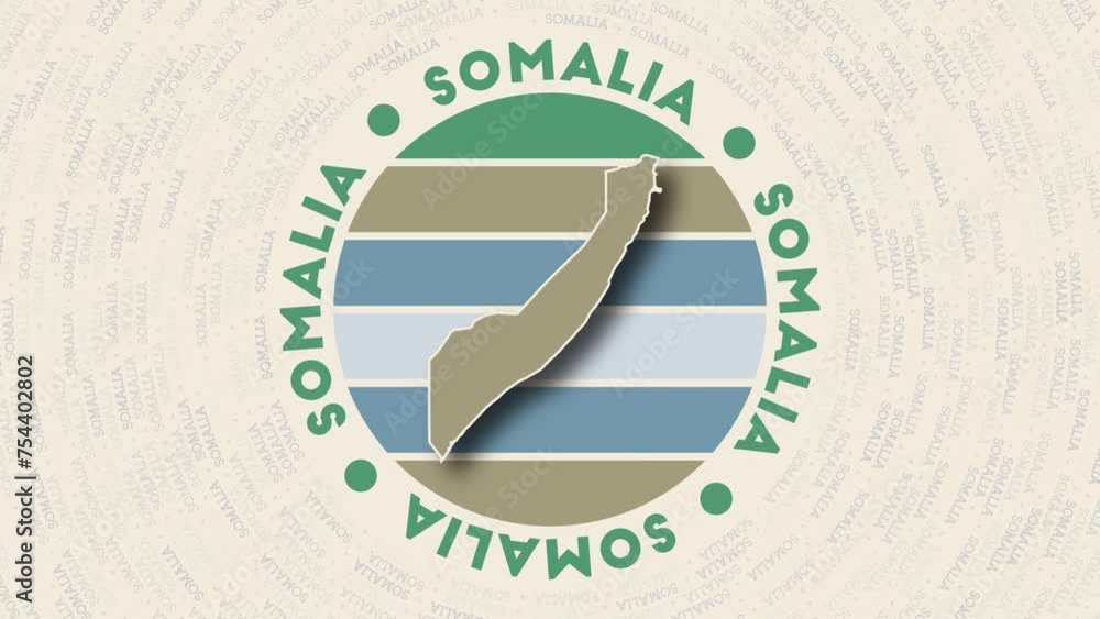 Somalia logo intro. Badge with the circular name and map of country ...
