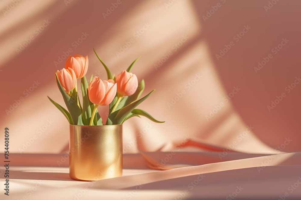 Elegant floral arrangement with blooming tulips, perfect for a ...