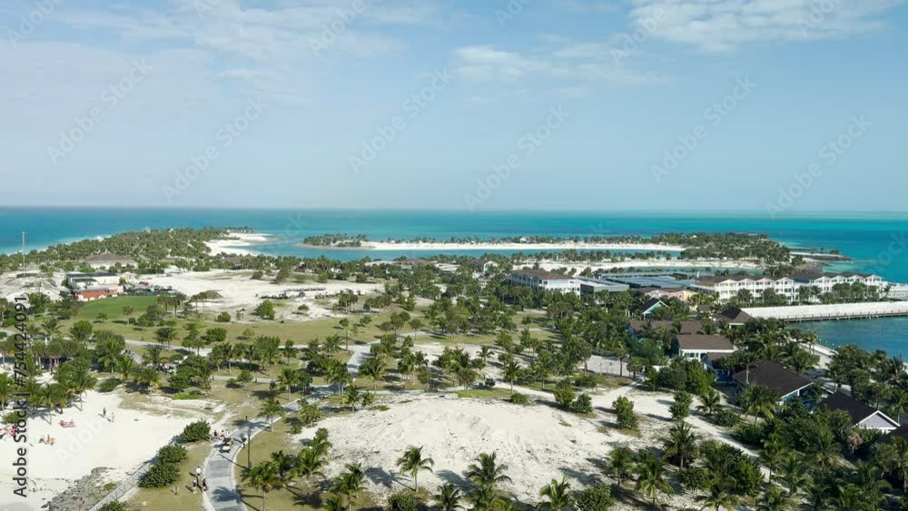 02 18 2024 - Ocean Cay, Bahamas - A view of the beach from MSC Cruise ...