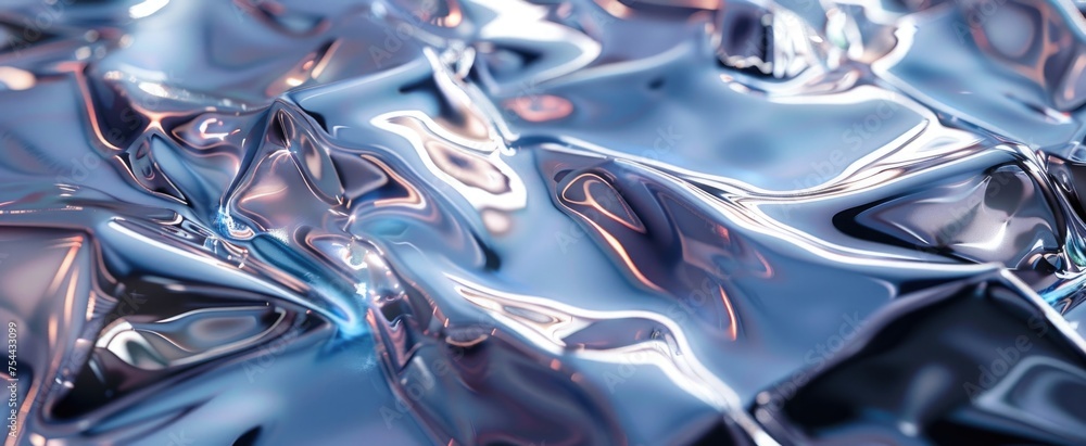 Macro view of a gallium-based liquid metal, highlighting its low ...