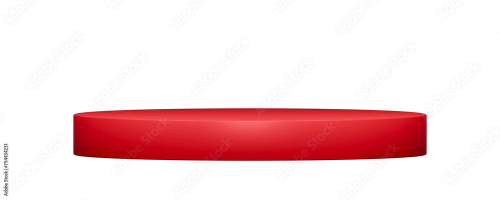Red colored pedestal on isolated transparent background. Podium for ...