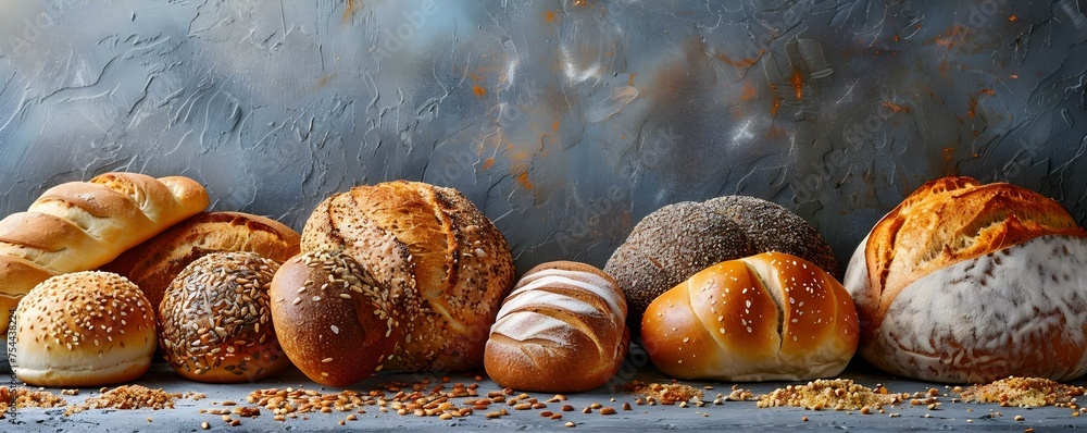 Artistic Composition Various Types of Bread Showcasing Different ...