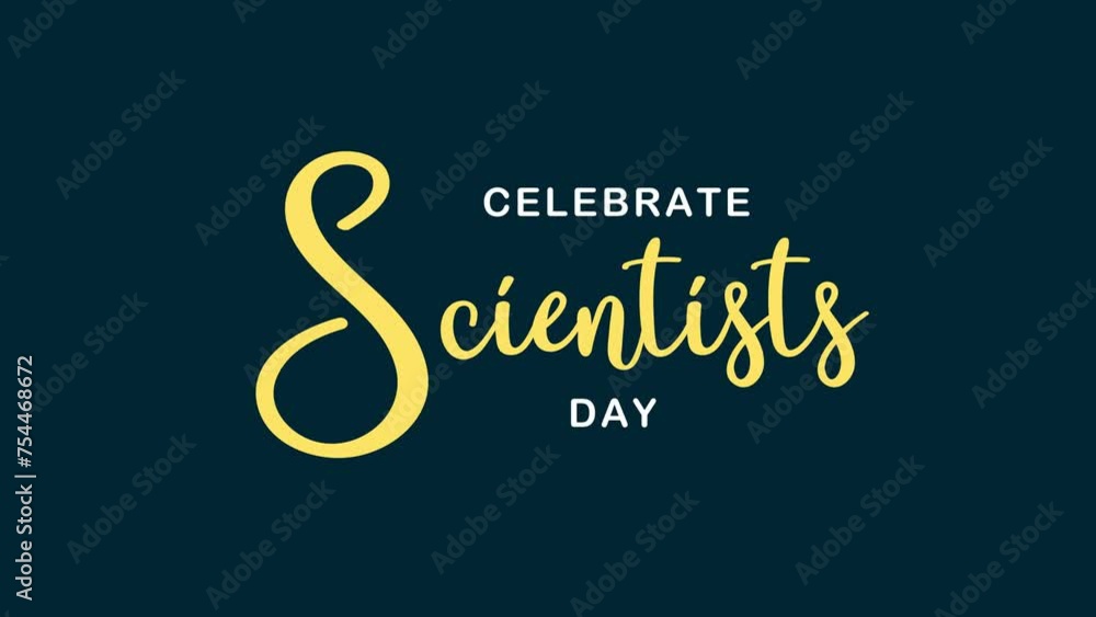 Vidéo Stock Celebrate Scientists Day Text Animation. Great for ...