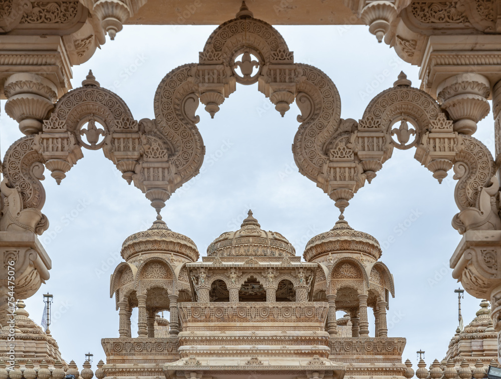 London, UK - Feb 27, 2024 - Entrance archway of The Shree Sanatan Hindu ...
