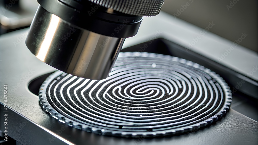 Forensic Microscopy: Close-Up Examination of Fingerprint Under the Lens ...