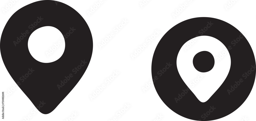 location icon black and white Stock Vector | Adobe Stock