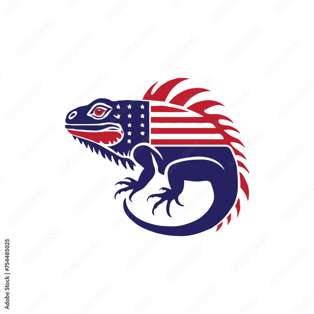 Iguana mascot logo design vector with modern illustration concept style ...