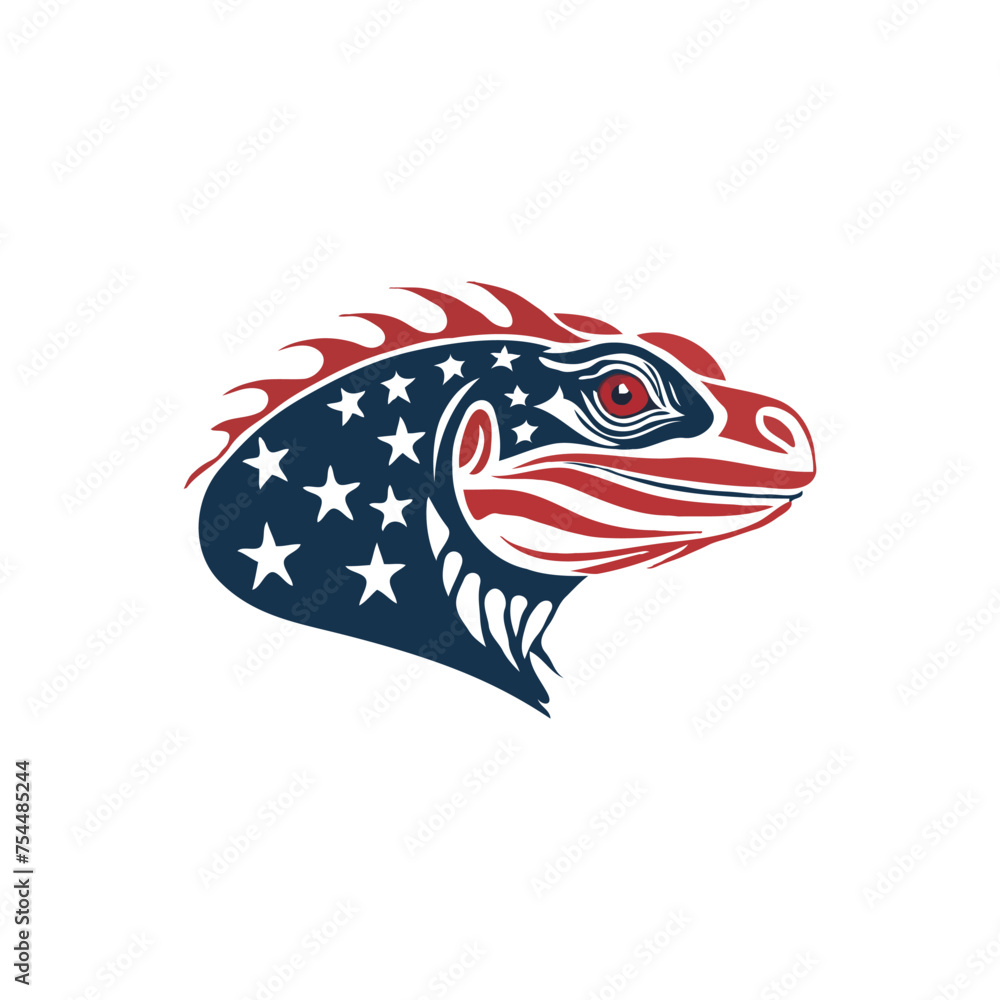 Iguana mascot logo design vector with modern illustration concept style ...