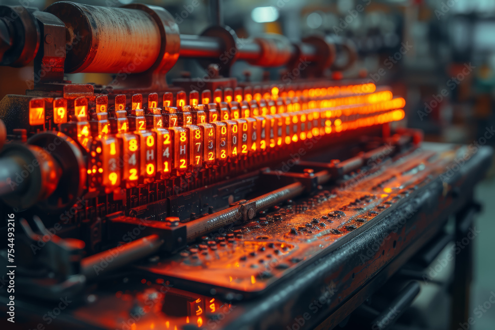 A Morse code machine tapping out messages with blinking lights ...