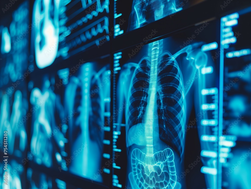 monitor of medical diagnostic equipment in hospital. Cardiogram ...