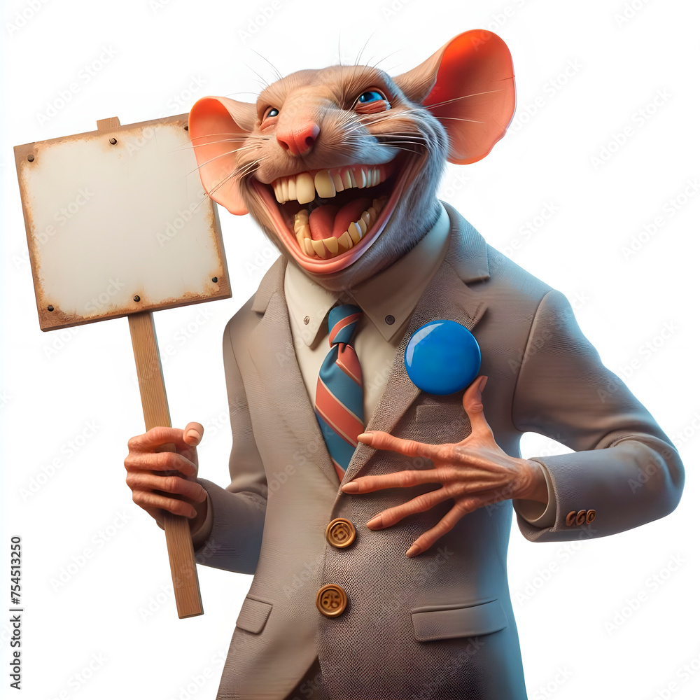 Scheming Politic-Rat's Sign Stock Illustration | Adobe Stock