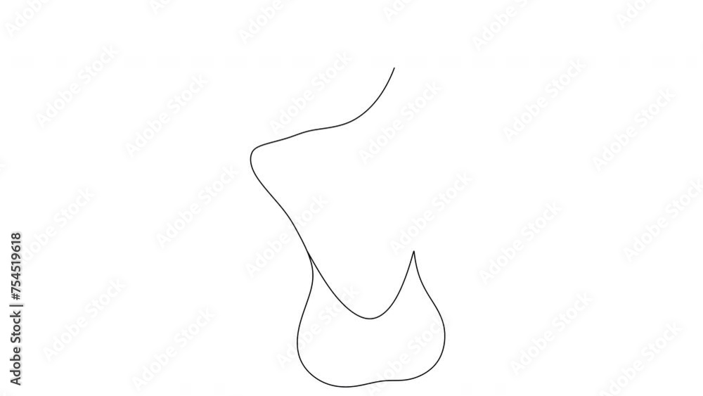 Vector illustration of a female body. Continuous drawing of lines ...